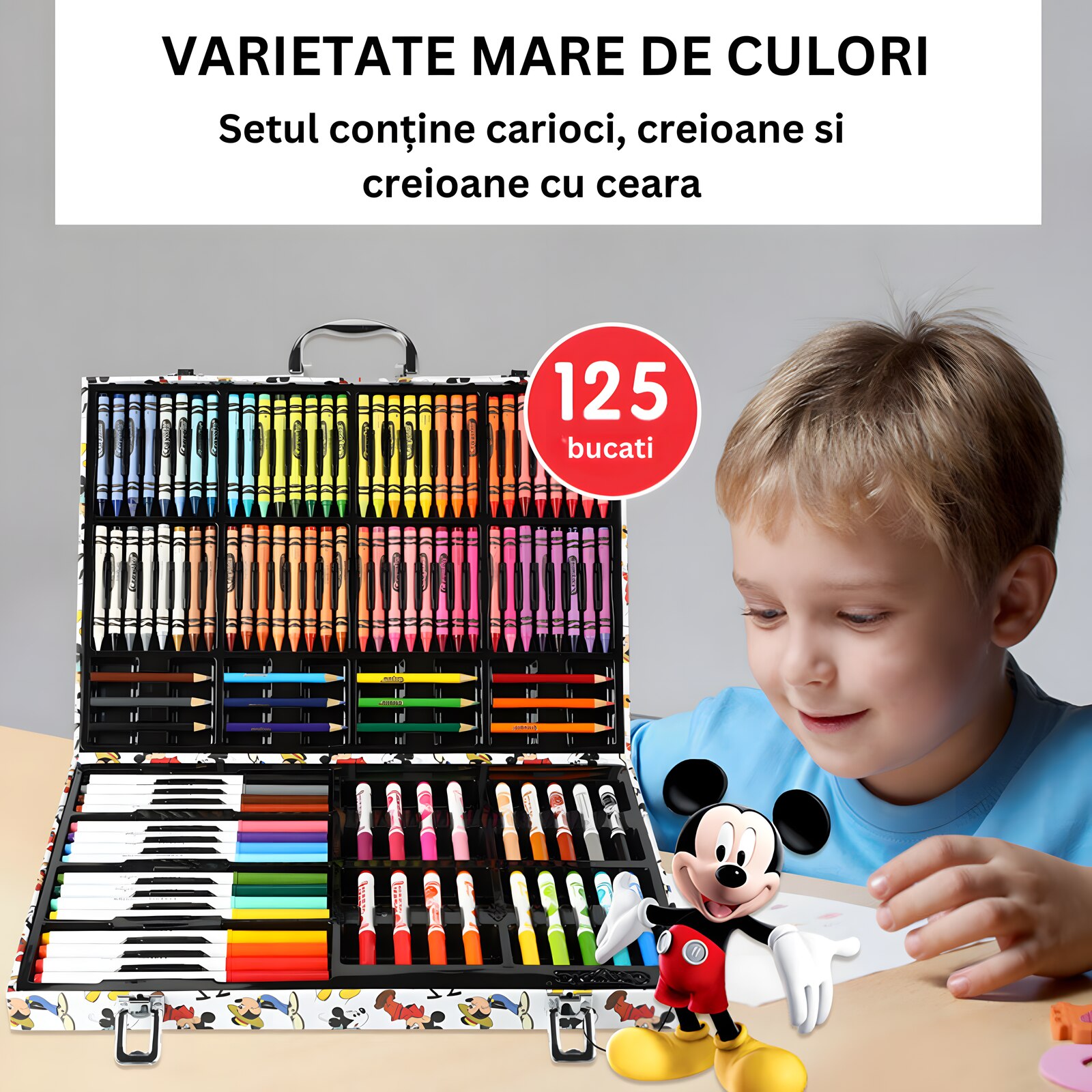 Set pentru Desen Infiniteea™ pentru Copii, 125 Piese, Carioci pentru ...