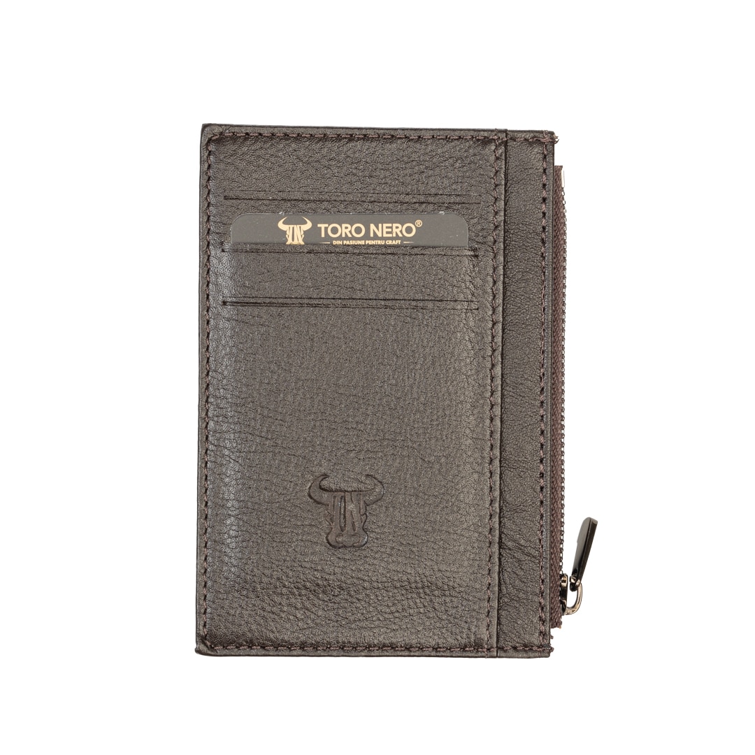 Port-card barbati din piele naturala, Icon, maro - eMAG.ro