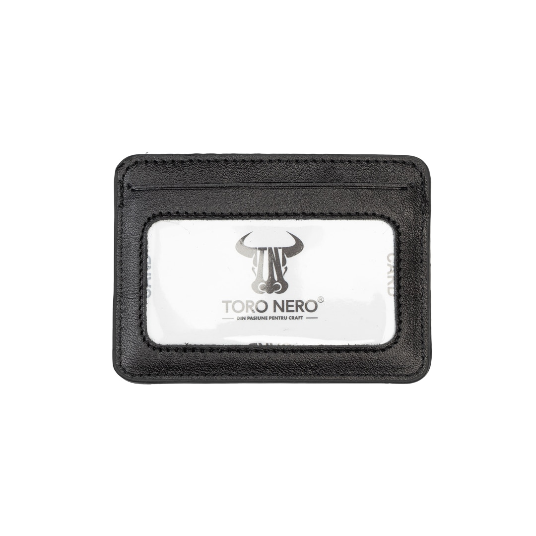 Port-card barbati din piele naturala, Aris, negru - eMAG.ro