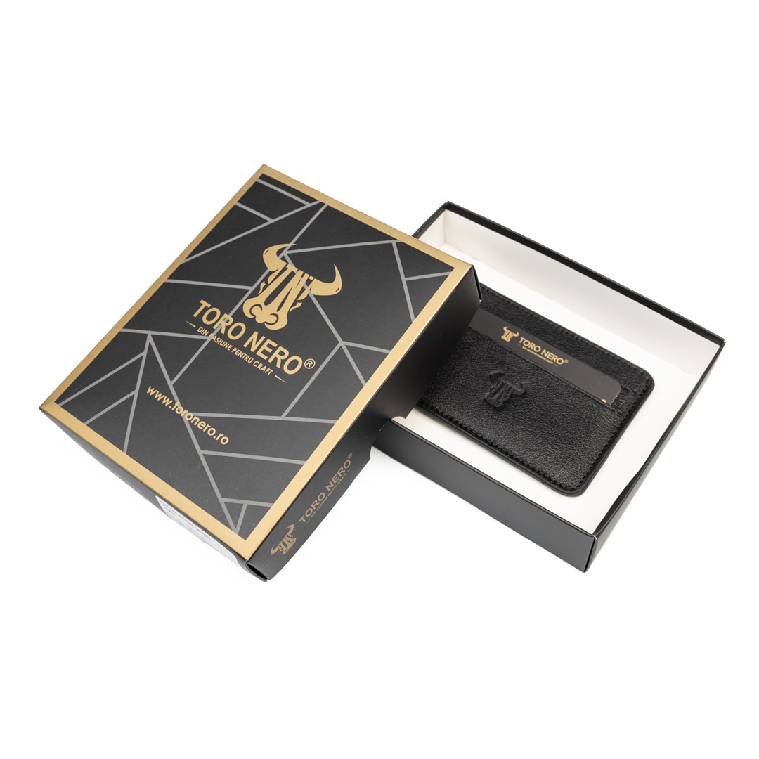 Port-card barbati din piele naturala, Aris, negru - eMAG.ro