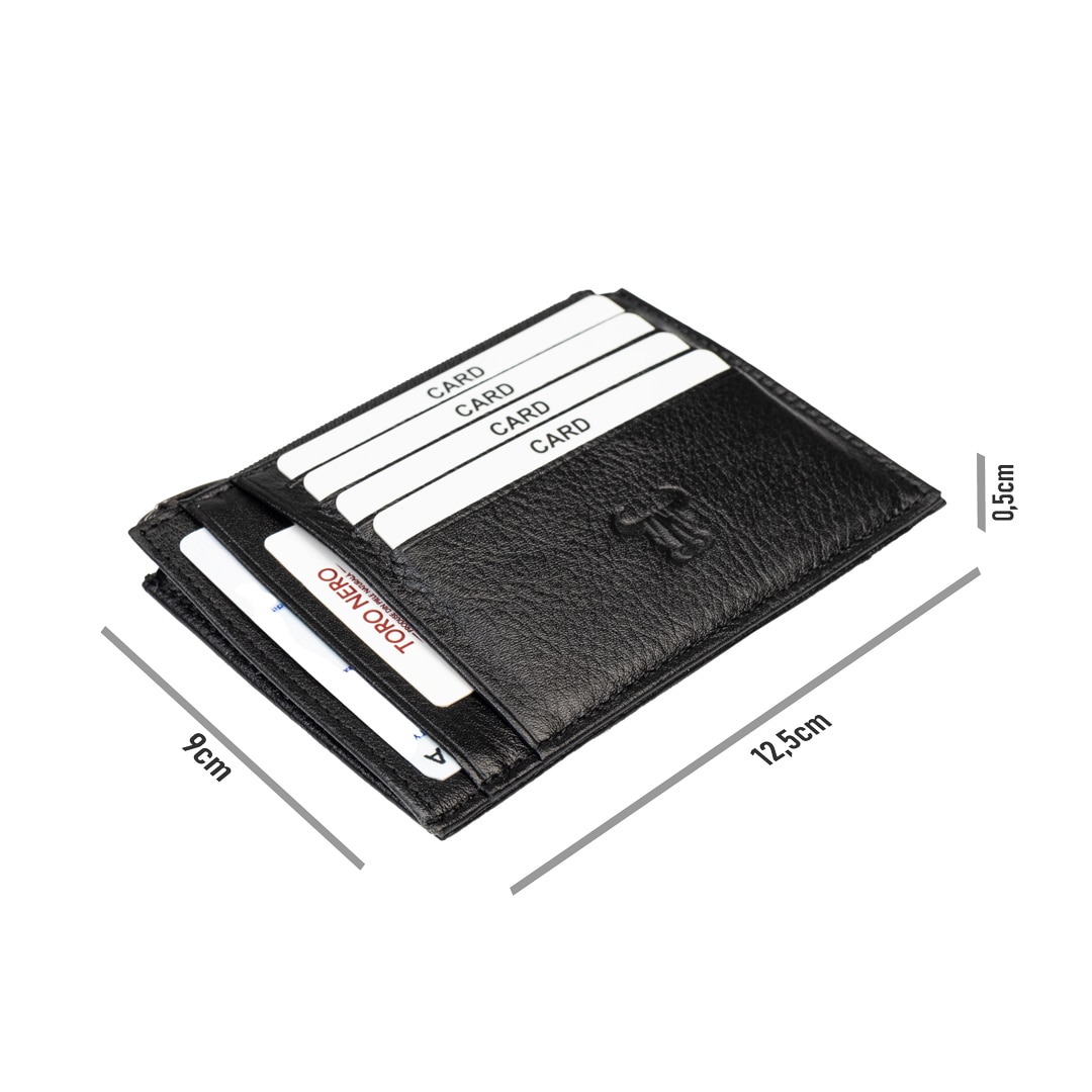 Port-card barbati din piele naturala, Amis, negru - eMAG.ro