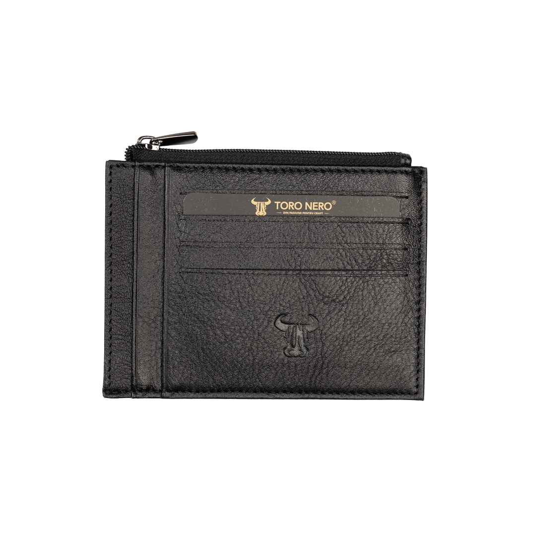 Port-card barbati din piele naturala, Amis, negru - eMAG.ro