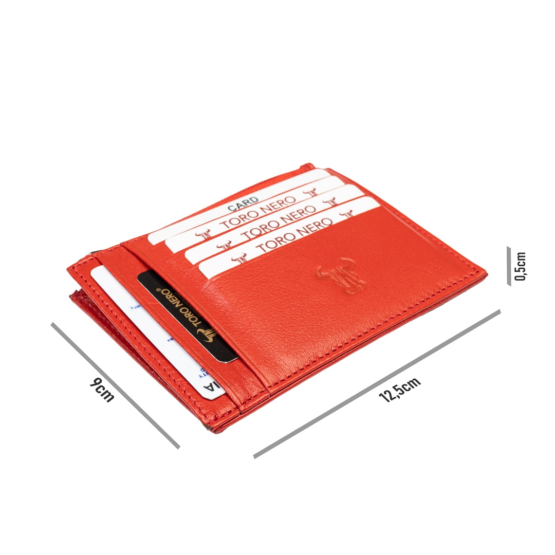 Port-card barbati din piele naturala, Amis, rosu - eMAG.ro