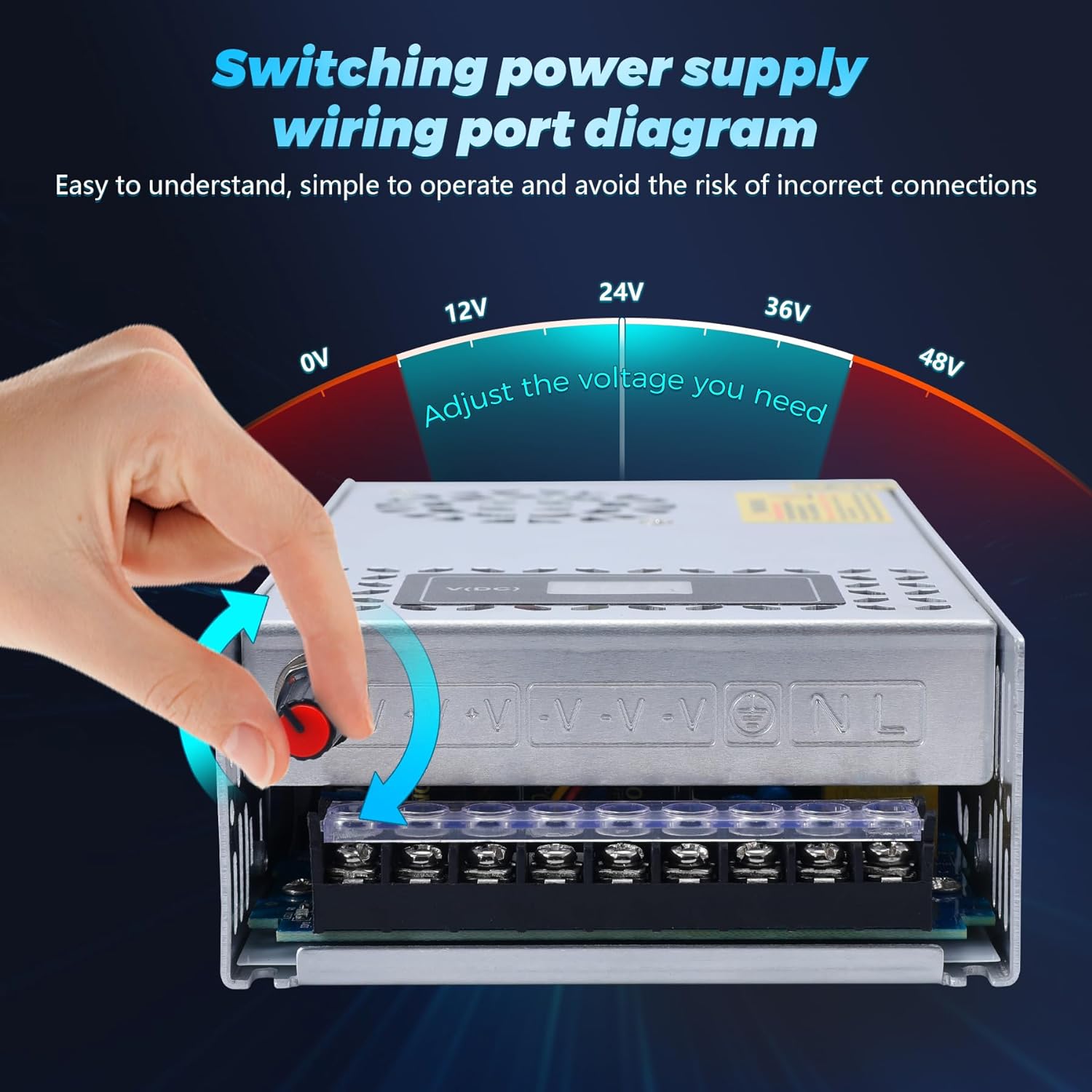 Sursa de alimentare modulara 48V, metalica, reglabila 0-48 V, 12, 5 A ...