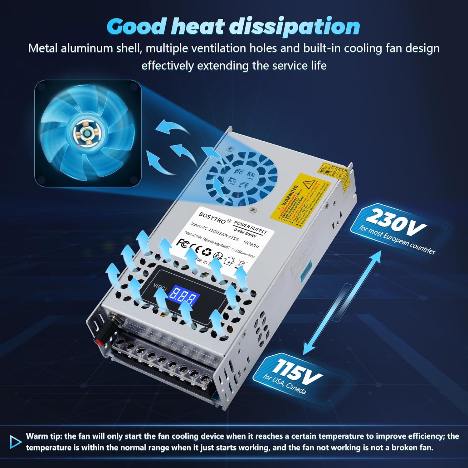 Sursa de alimentare modulara 48V, metalica, reglabila 0-48 V, 12, 5 A ...