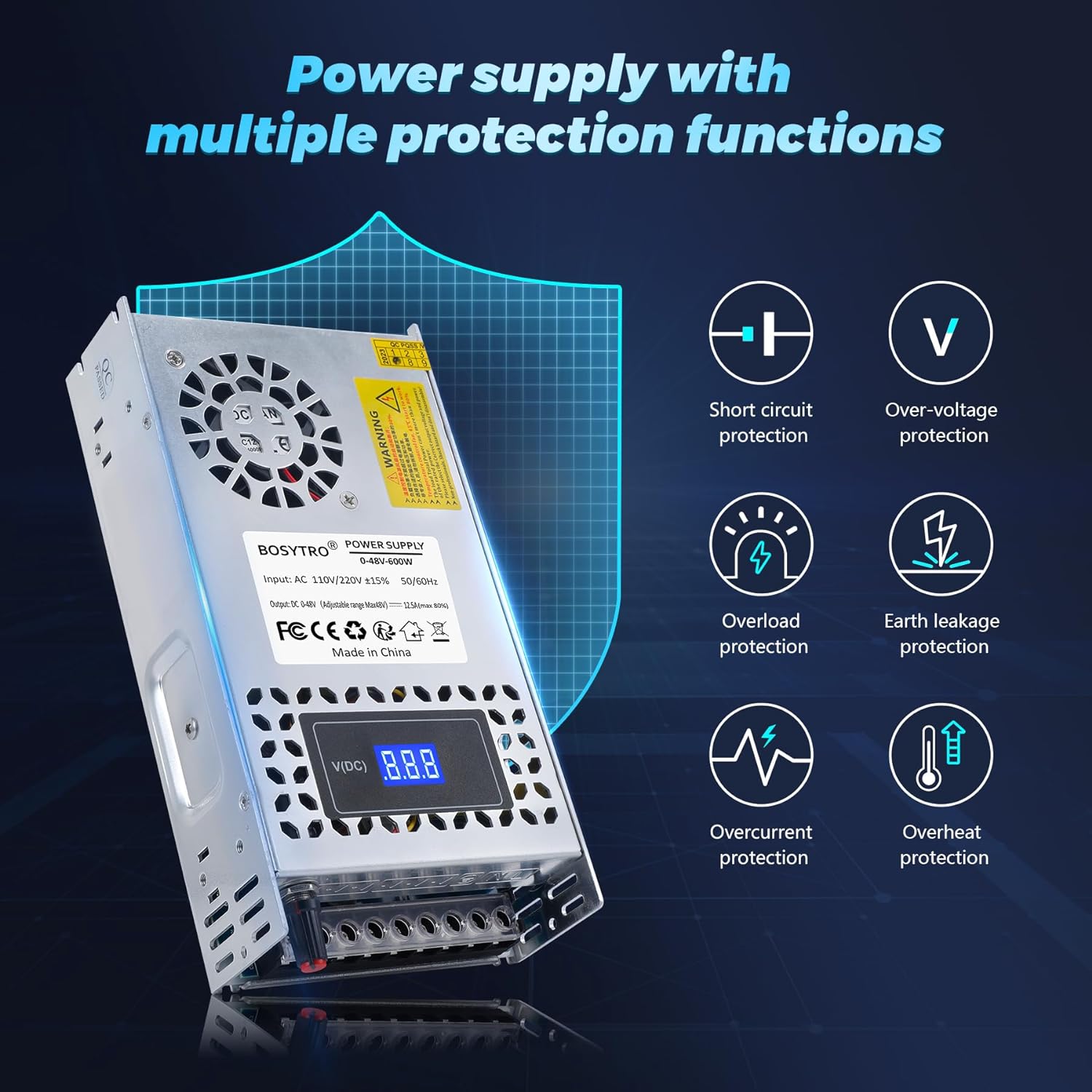 Sursa de alimentare modulara 48V, metalica, reglabila 0-48 V, 12, 5 A ...