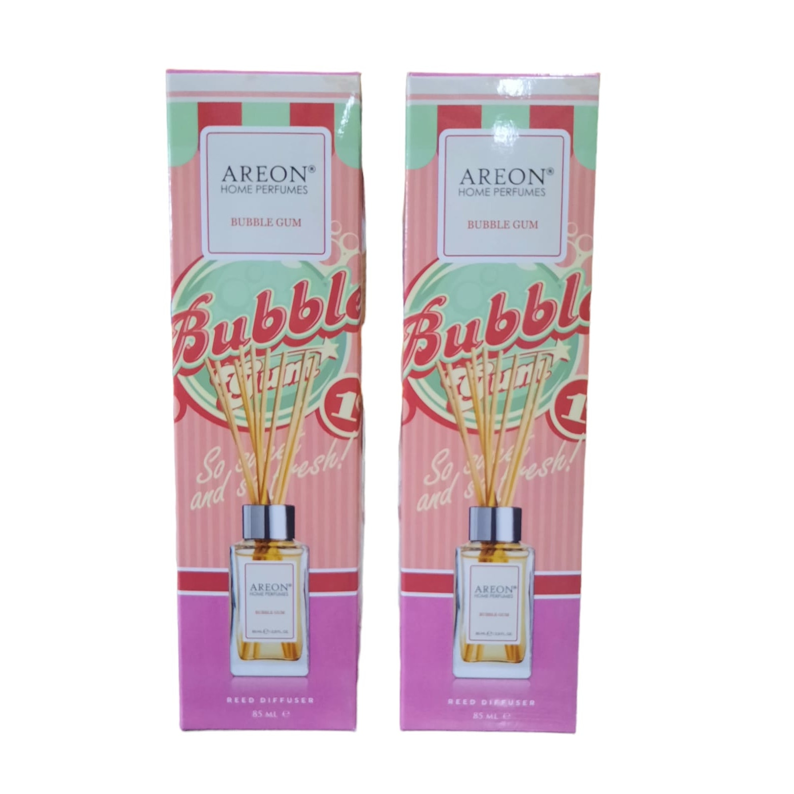 Set 2 x Odorizant camera cu betisoare Areon Home Perfume, 85 ml, Bubble ...