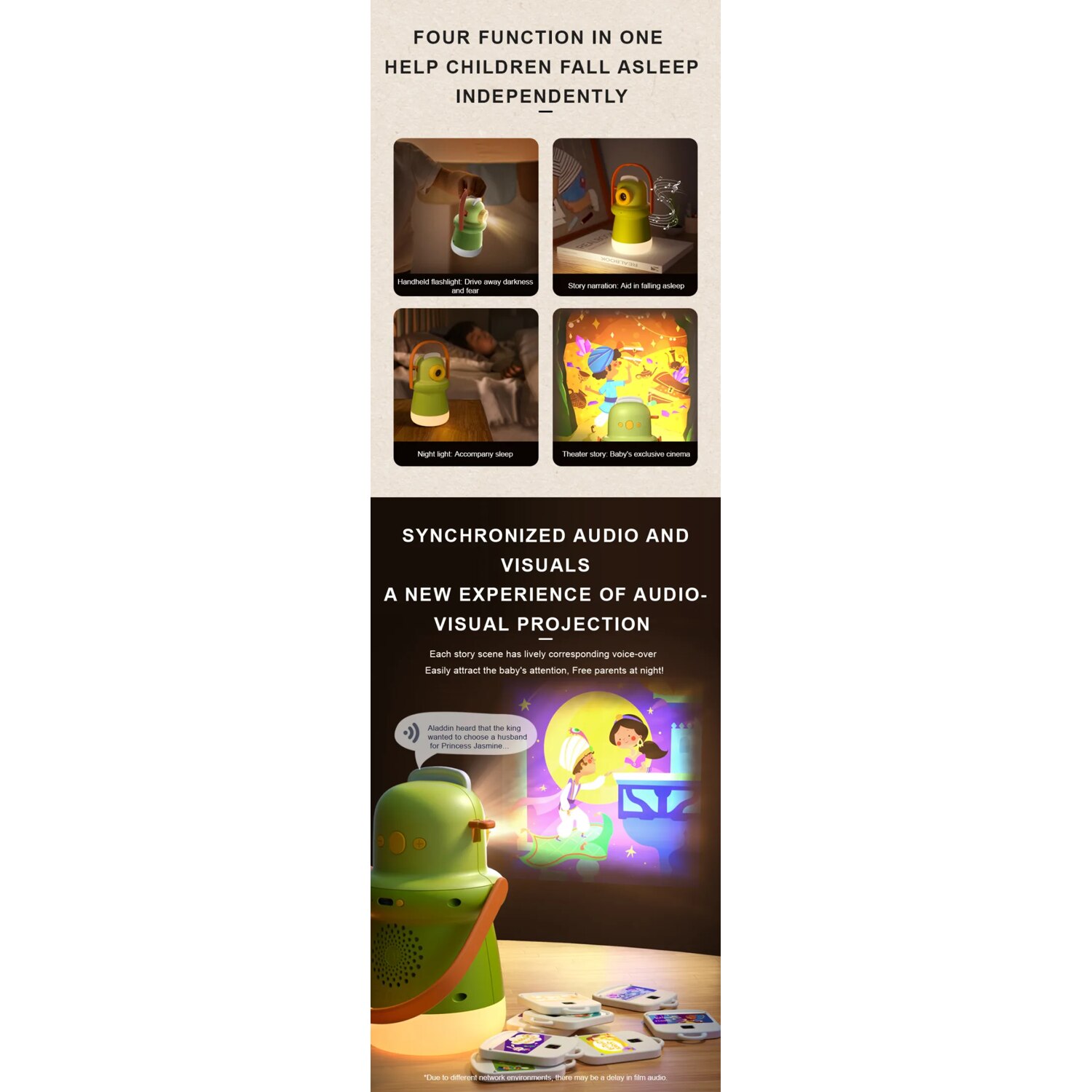 Proiector povesti cu audio in limba engleza si lampa de veghe, Mideer ...