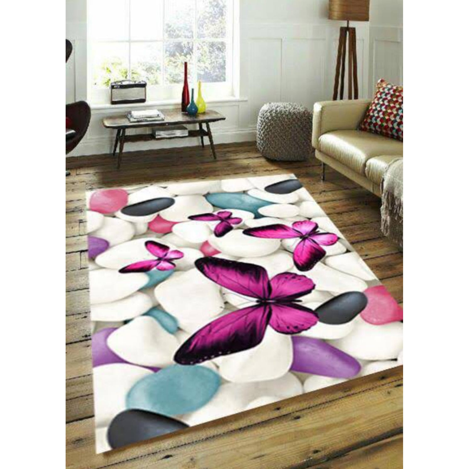 Covor sufragerie model cu fluturi 150 x 200 cm - Concept E Efrall - eMAG.ro