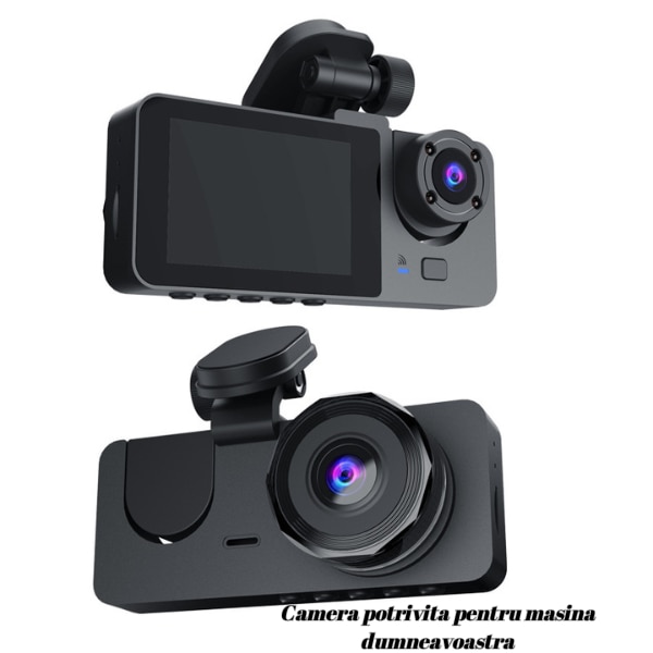 Camera Auto Tripla cu DVR, HD1080p, DVR Pro, Display HD 2”, 170 grade ...