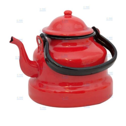 Ceainic cu fund drept, cu capac, rosu, 3 L, 20cm - eMAG.ro