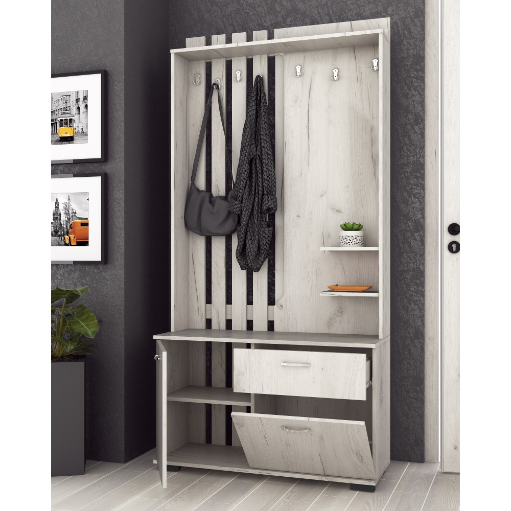 Cuier Ramona 100x35x203 cm, Stejar K001 - eMAG.ro