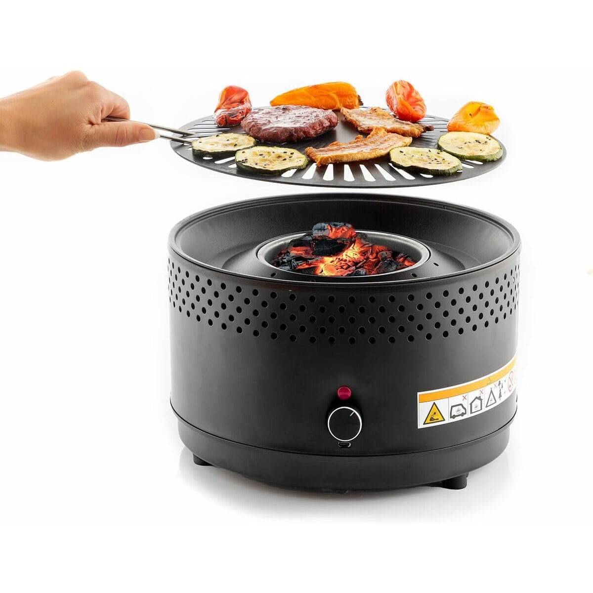 Gratar de masa, pe carbuni, portabil, cu ventilator intern si regulator ...