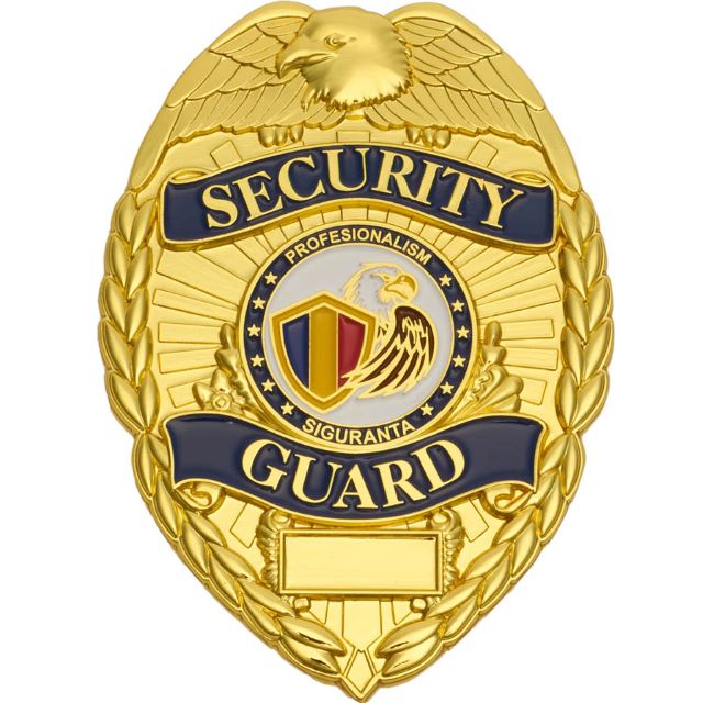 Insigna Calitate Premium, Security Guard cu Acvila si Scut cu Tricolor ...