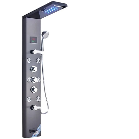 Coloana de dus LED, functii multiple, ecran temperatura, negru ...