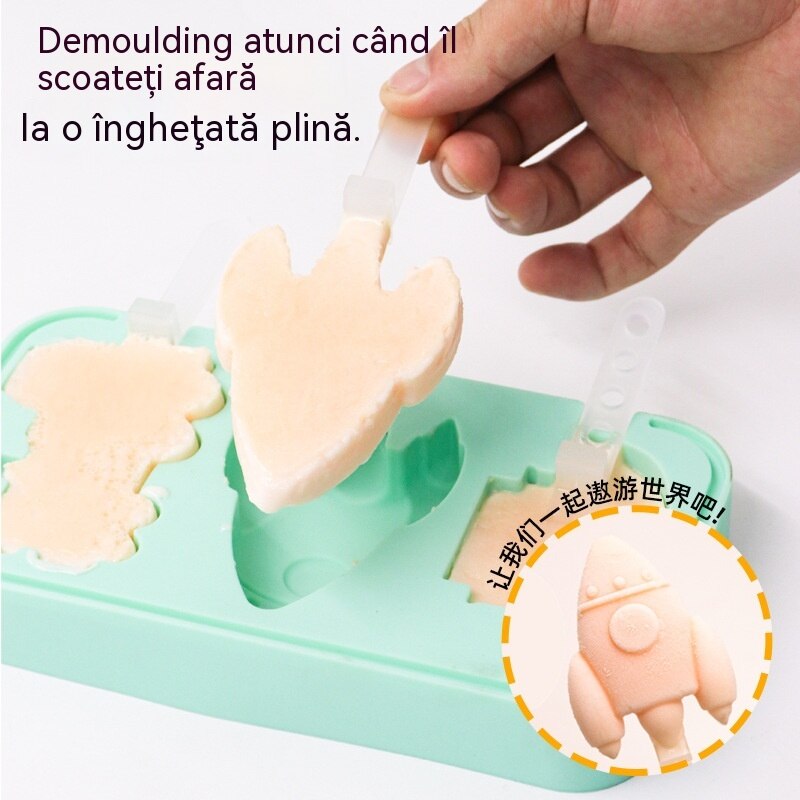 Forma de inghetata DIY, Silicon alimentar, 3 cavitati, Verde - eMAG.ro
