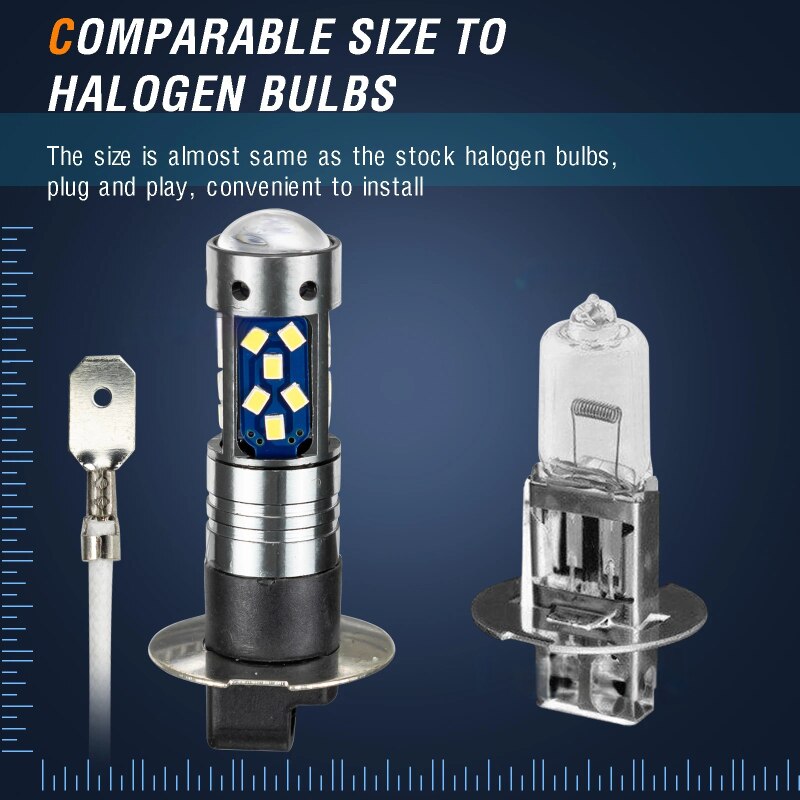 Set de 2 becuri led Xentech Light H3 27 Smd plug and play Proiector sau ...