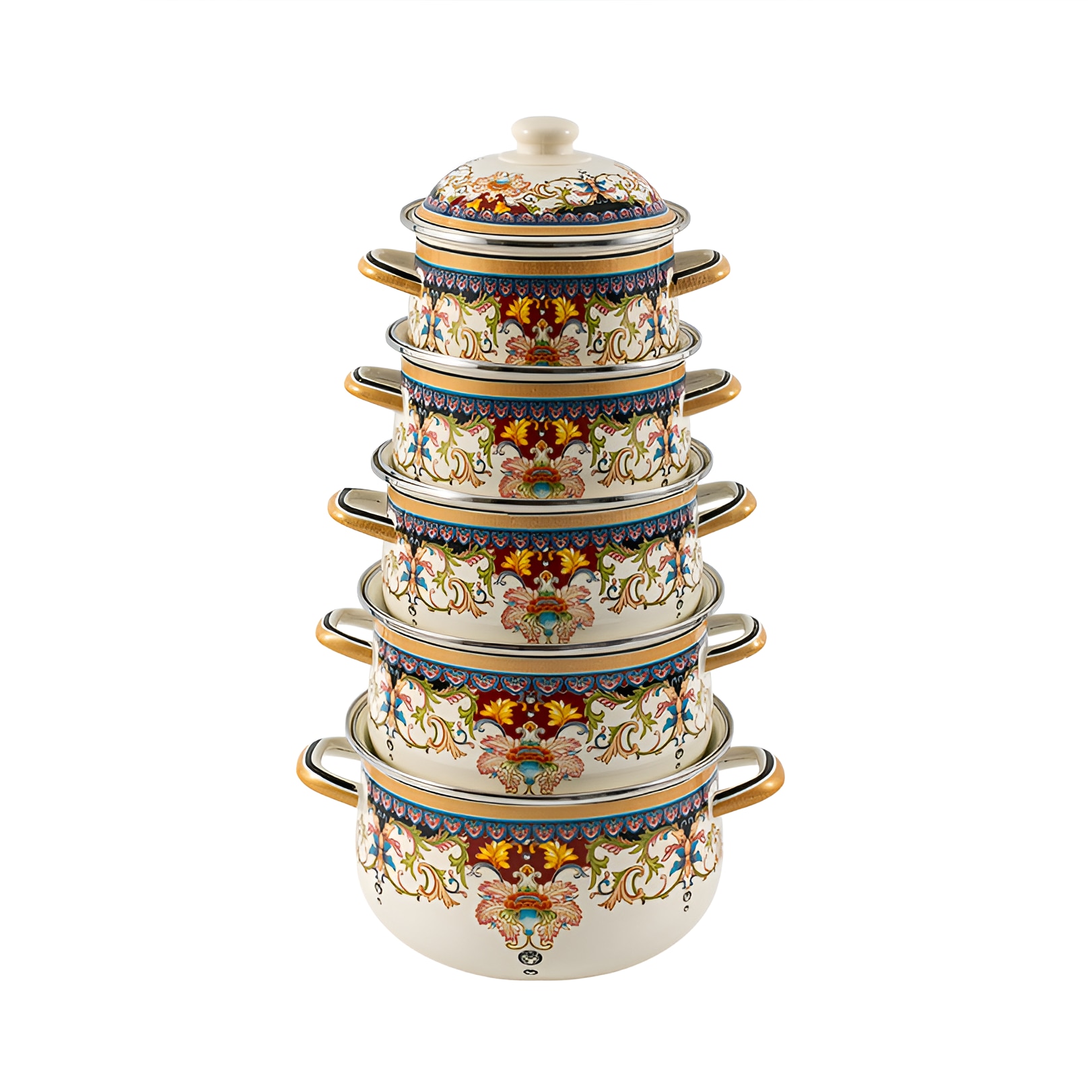 Set 5 oale emailate, Longfei Group, 1.8l/3.3l/4l/5.3l/6.4l, Galben - eMAG.ro