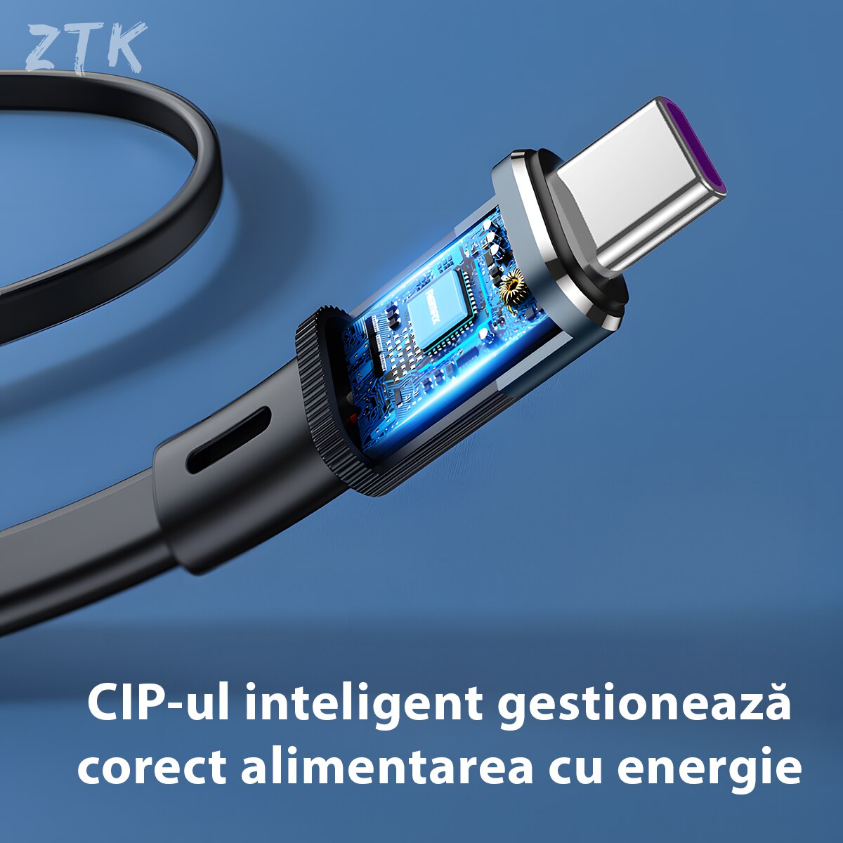 Cablu USB Type C plat, Incarcare Rapida, Remax Flushing, RC-C001 A-C, 2 ...