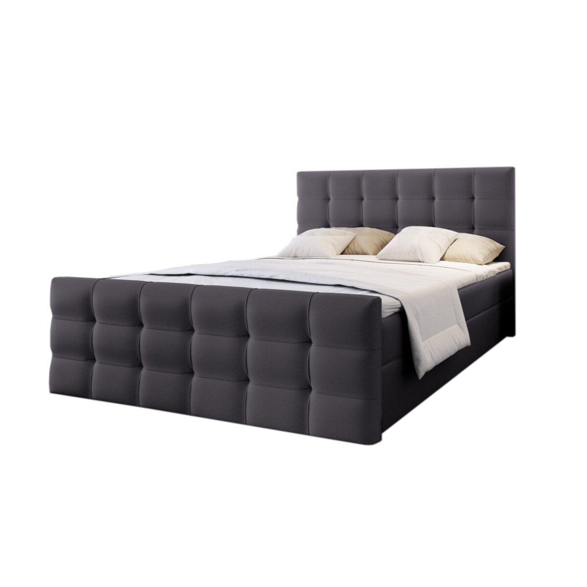 Pat tapitat boxspring saimon, 160x200, soft 29 - eMAG.ro