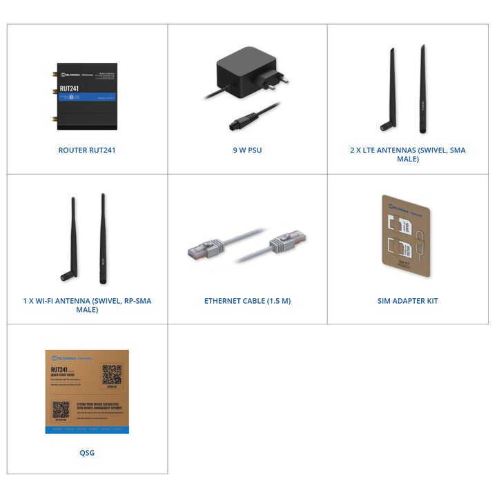 Router professional Teltonika RUT241, 4G (LTE), VPN, 2 x RJ45, 1 x SIM ...