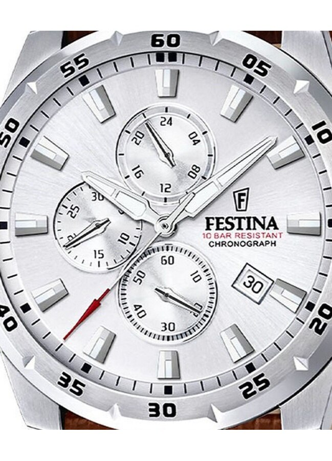 Ceas barbati, Festina, Inox/Piele naturala, Maro - eMAG.ro