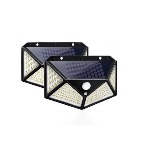 Set 2 lampi solare de exterior, pcwlecwee, 100 LED, 3 moduri de ...