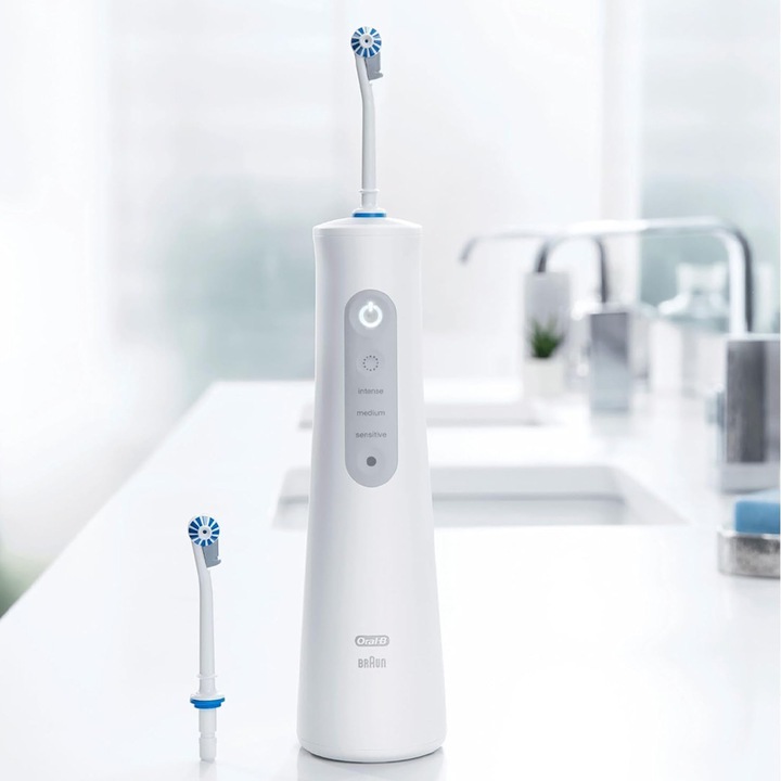 Irigator bucal, Oral-B, AquaCare Pro Expert Series 6 #0034408 20-21, Oxyjet, 3 nivele de ...