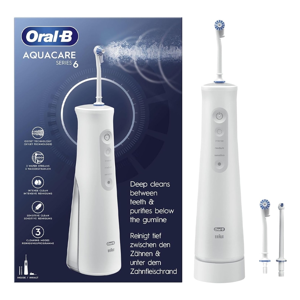 Irigator bucal, Oral-B, AquaCare Pro Expert Series 6 #0034408 20-21, Oxyjet, 3 nivele de ...