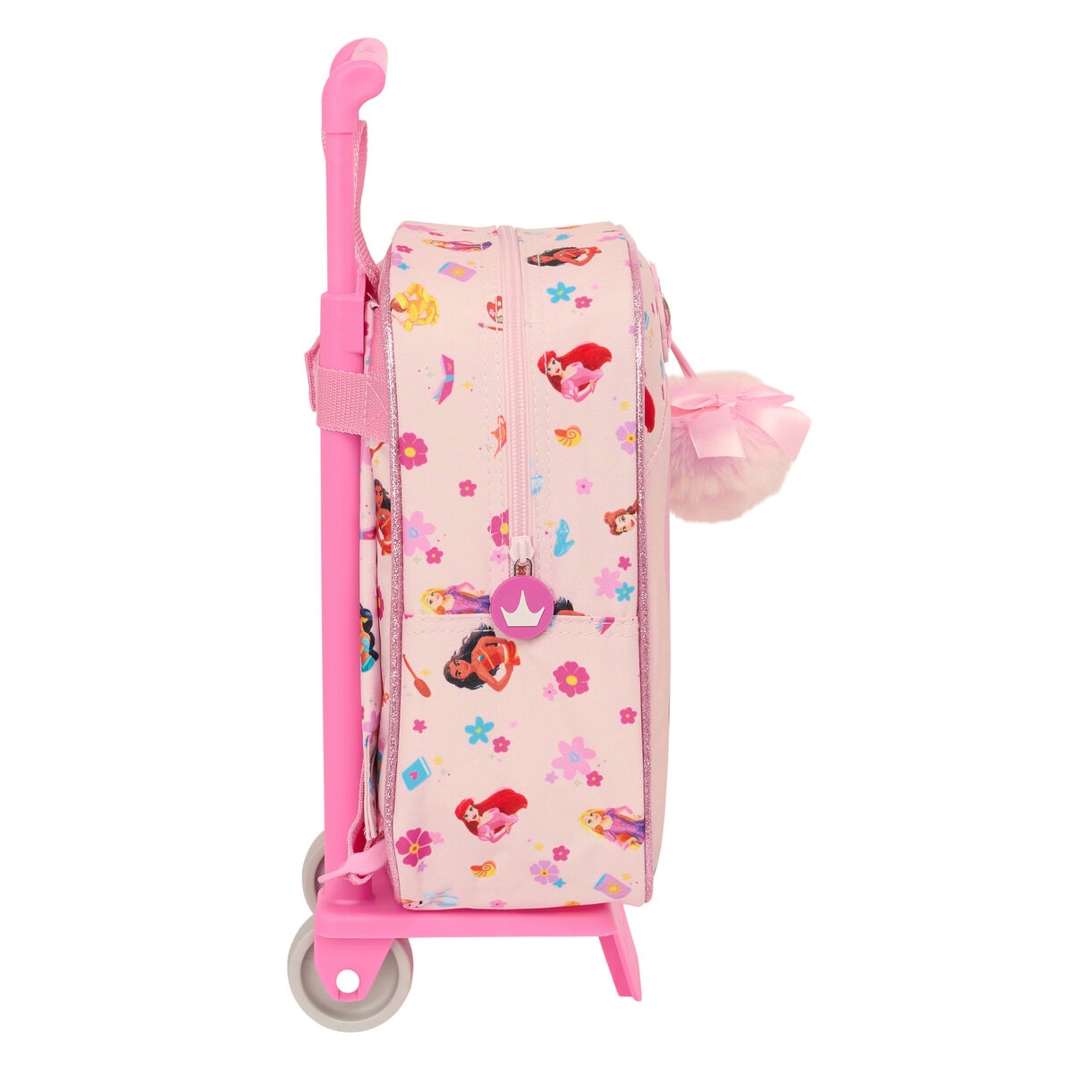 Geanta de scoala cu roti Printese Disney, Aventuri de vara, Roz, 22 x ...