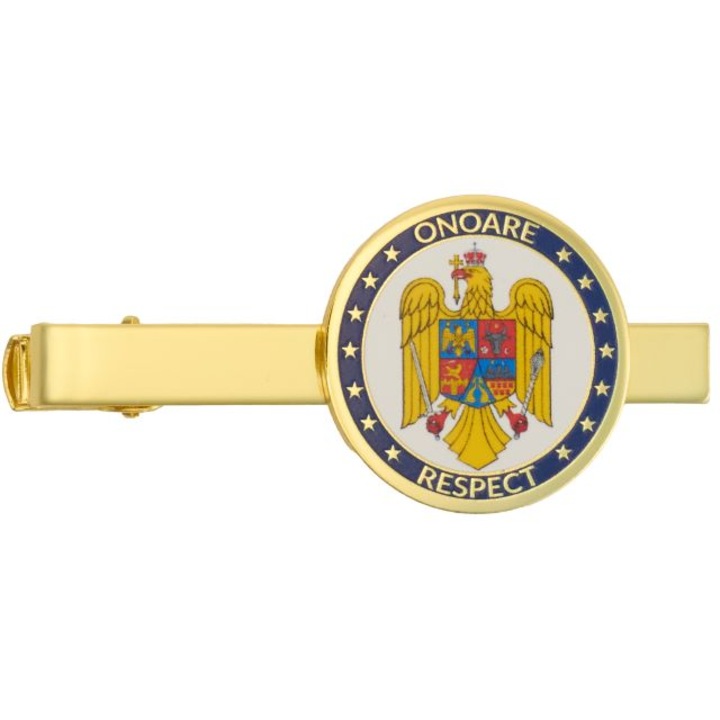 Set Butoni si Ac de Cravata cu Stema Romaniei, Text Onoare Respect ...