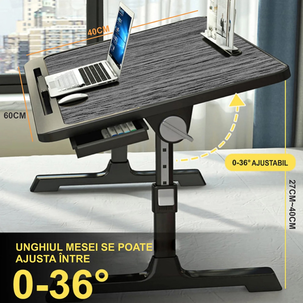 Stand laptop multifunctional tip masuta, Linomag®, Reglabil, Pliabil ...