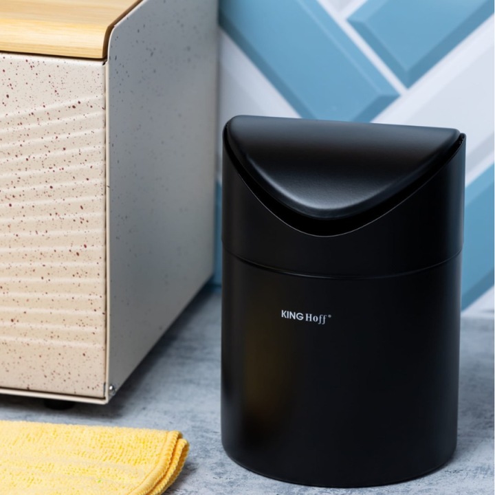 Cos de gunoi mini, negru, 12 x 17 cm, Kinghoff - eMAG.ro