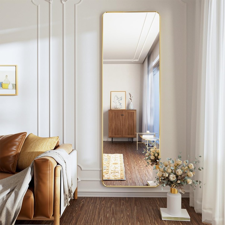 Oglinda dreptunghiulara, rotunjita la colturi, 150x40 cm, cu rama din ...