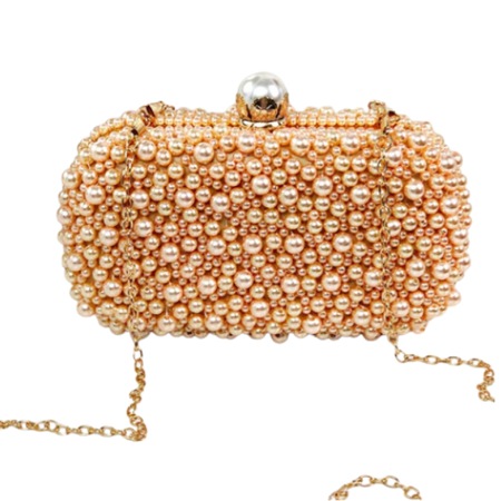 Poseta clutch gold cu perlute Little Pearl - eMAG.ro