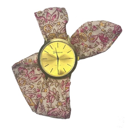 Ceas Dama Geneva Cu Banda Esarfa Florala - eMAG.ro