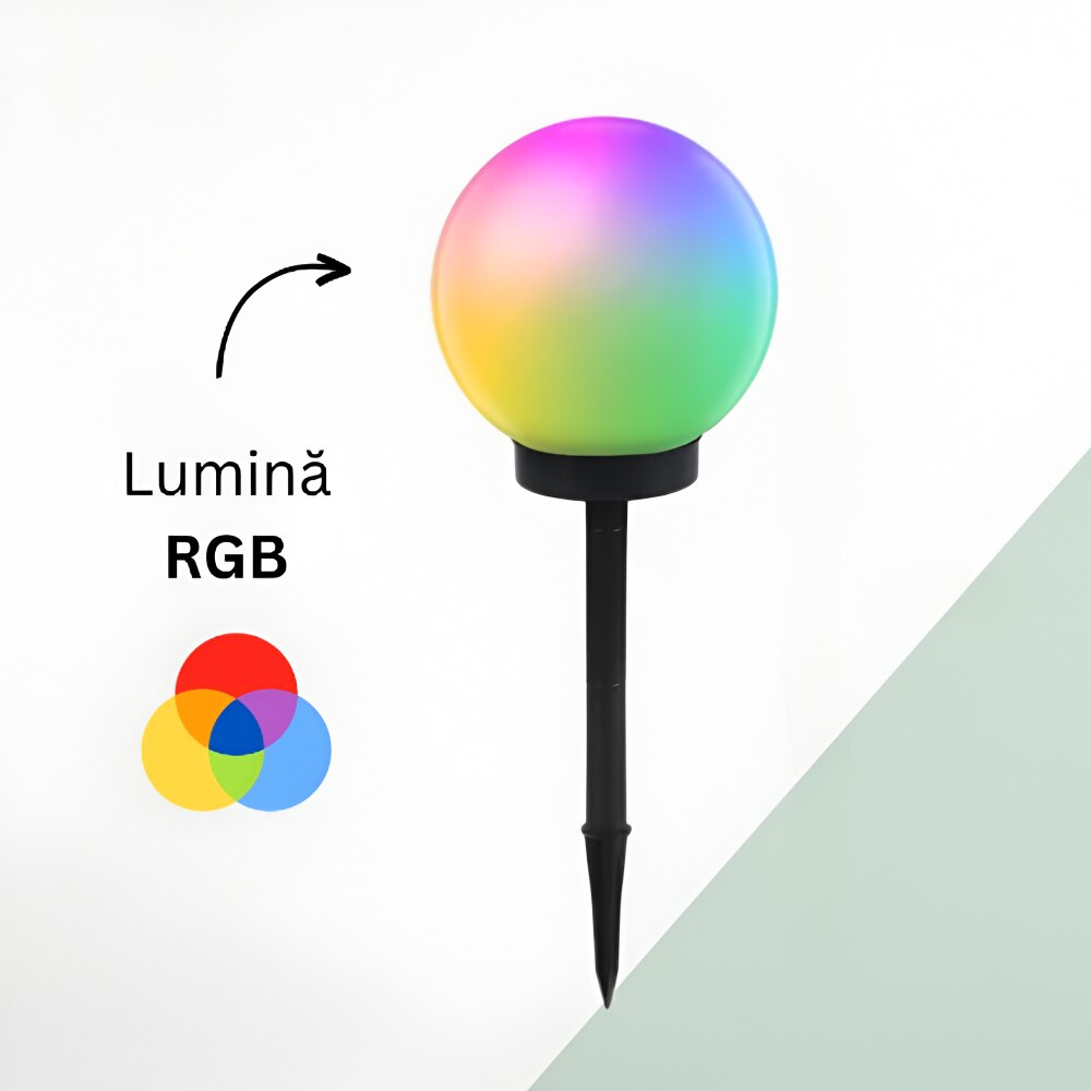 Set 4 Lampi Solare RGB LED Velixo®, de Exterior, pentru Gradina, tip ...