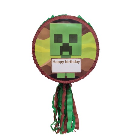 Pinata minecraft creeper personalizabila cu nume, bat inclus si 10 ...