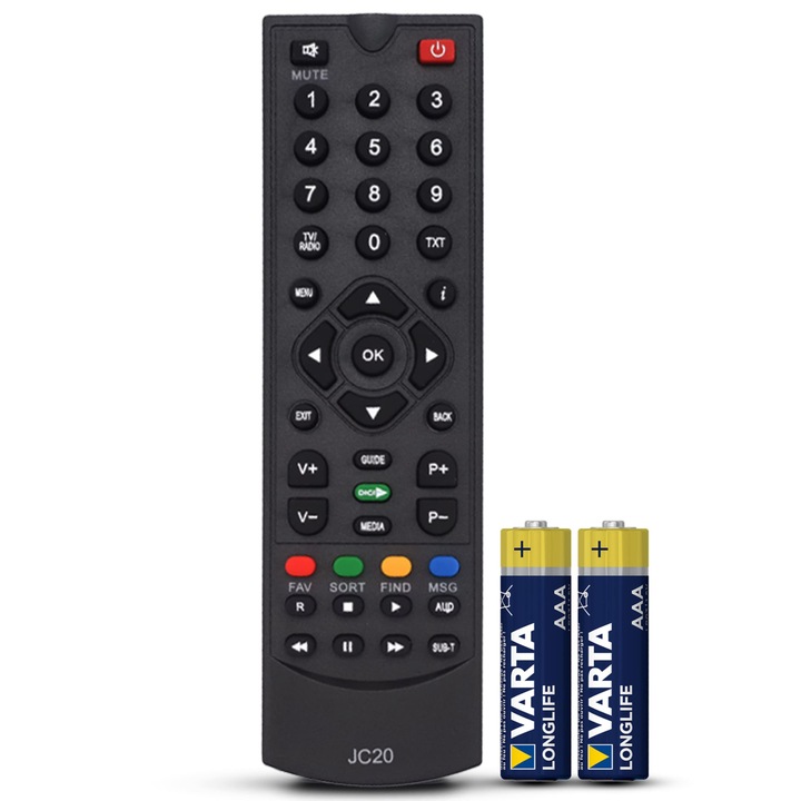 Telecomanda compatibila decodor Digi JC20, JS20, JS21, TEMIX®, neagra, baterii incluse - eMAG.ro