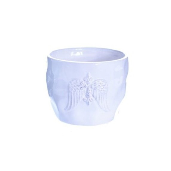 Vas Ceramic Rotund Cu Aripi De Inger, Alb, 12x10cm - eMAG.ro