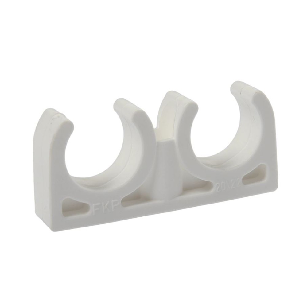 Set 5 Clema fixare dubla pentru teava, copex, tub pvc, 16 mm - eMAG.ro