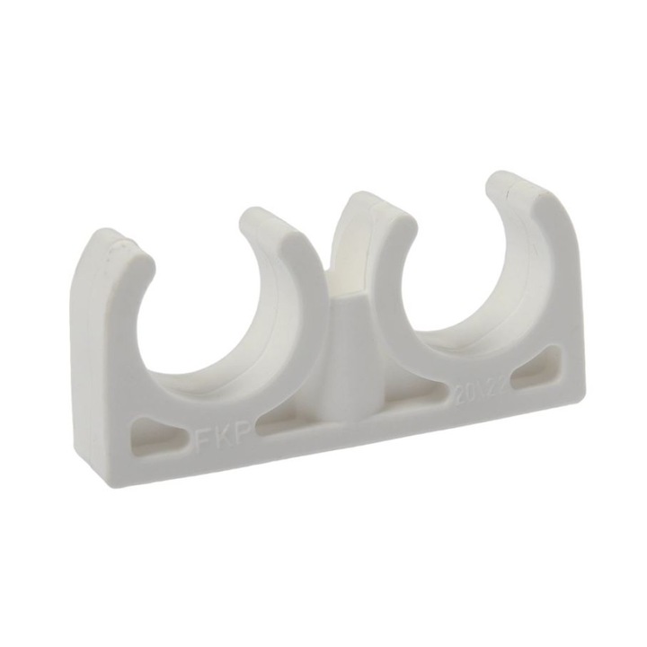 Set 5 Clema fixare dubla pentru teava, copex, tub pvc, 16 mm - eMAG.ro
