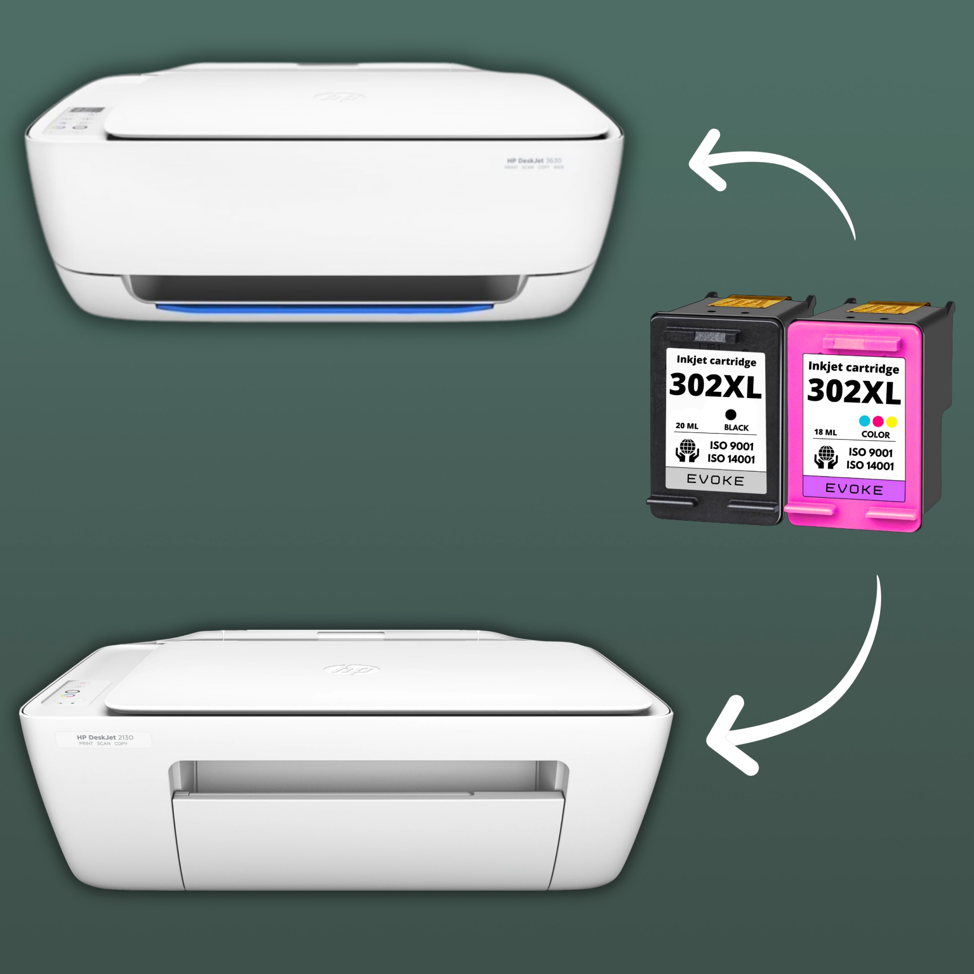 Cartus imprimanta HP 302 XL negru + culoare, SET DE CERNEALA, 1130 ...