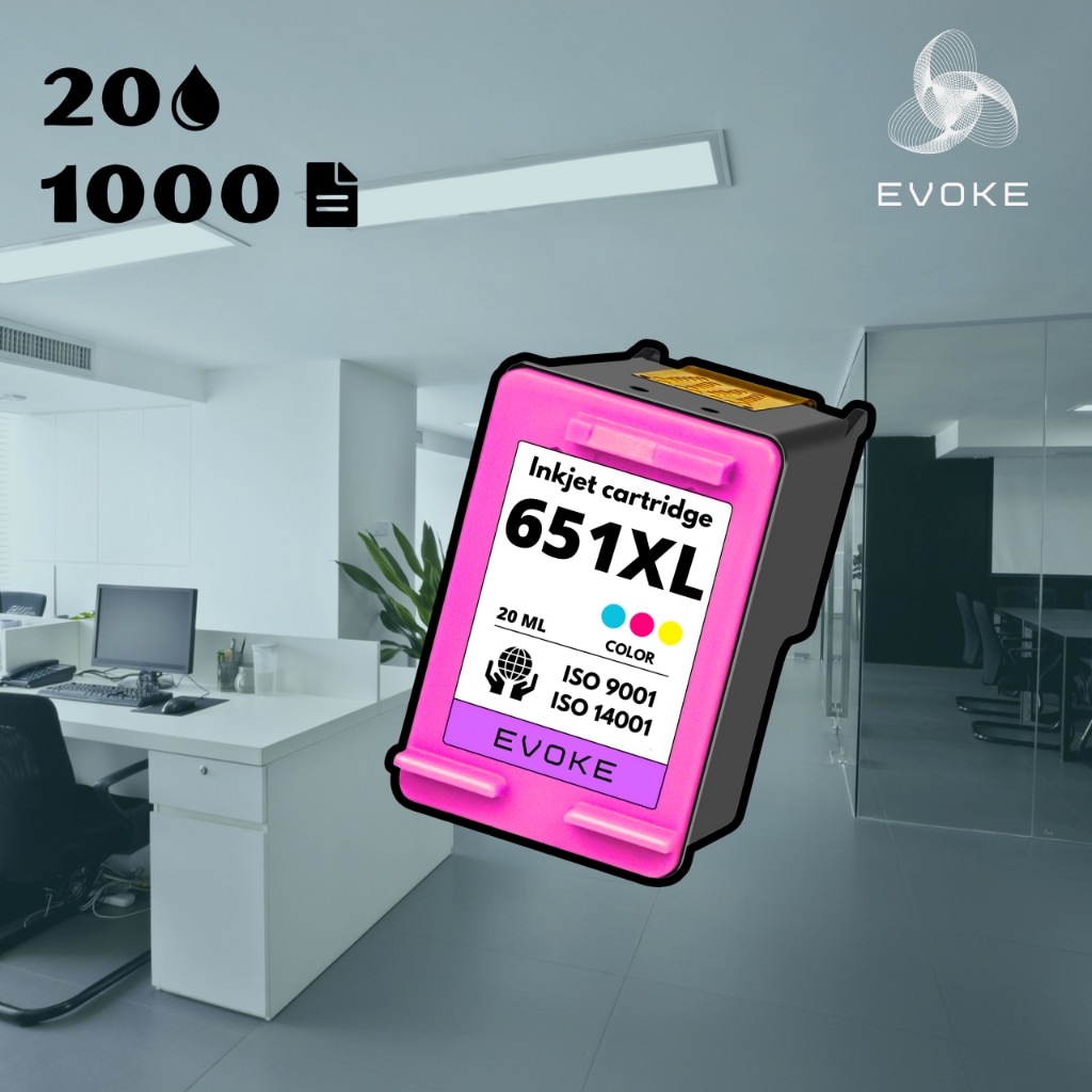 Cartus imprimanta HP 651 culoare XL, 20 ml, 1000 pagini, Certificat ISO ...