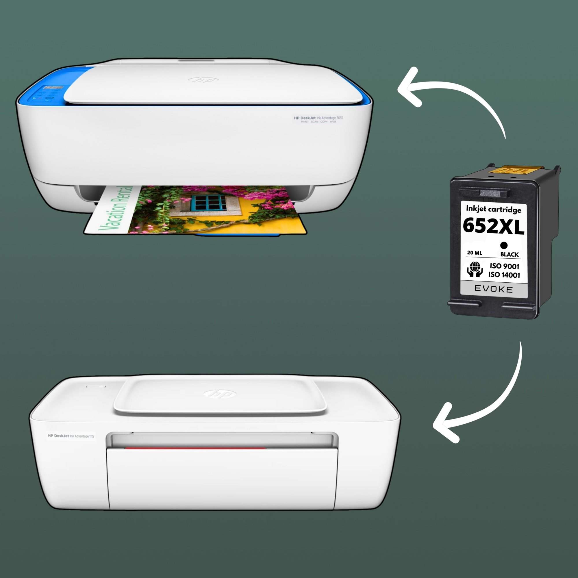 Cartus imprimanta HP 652 negru XL, 20 ml, 1200 pagini, tus compatibil ...