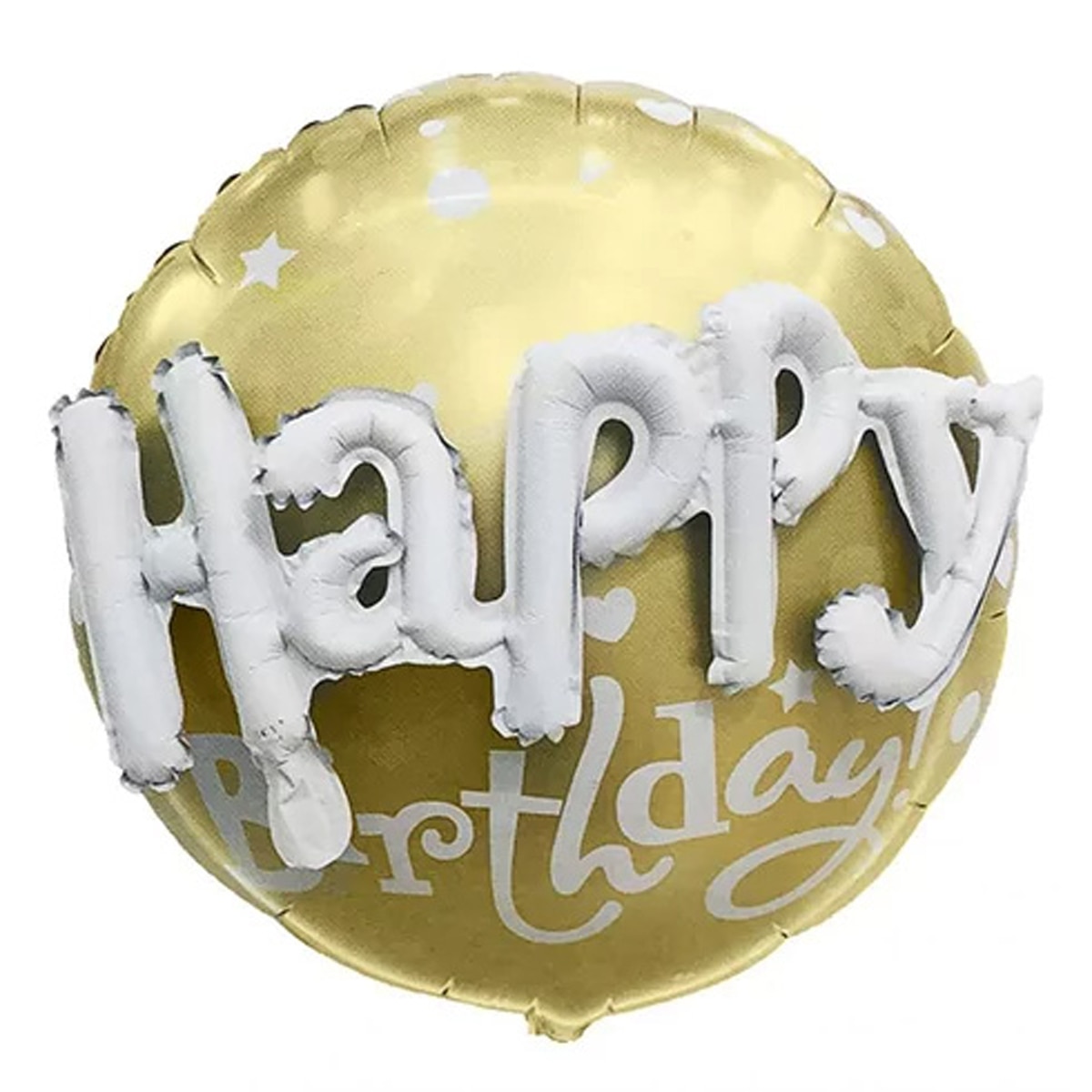 Balon Happy Birthday, 3D rotund, 80 cm, auriu - eMAG.ro