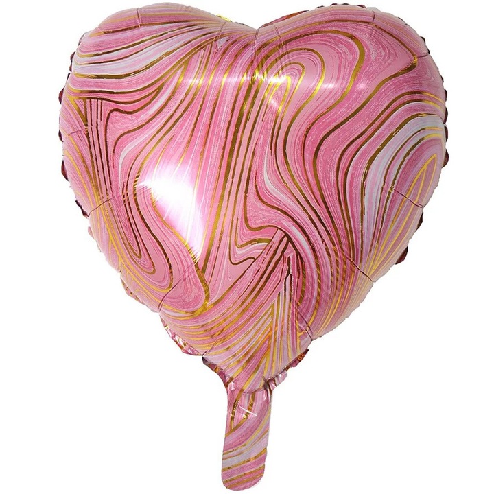 Balon folie marmorat, in forma de inimioara, 45 cm, Negru - eMAG.ro