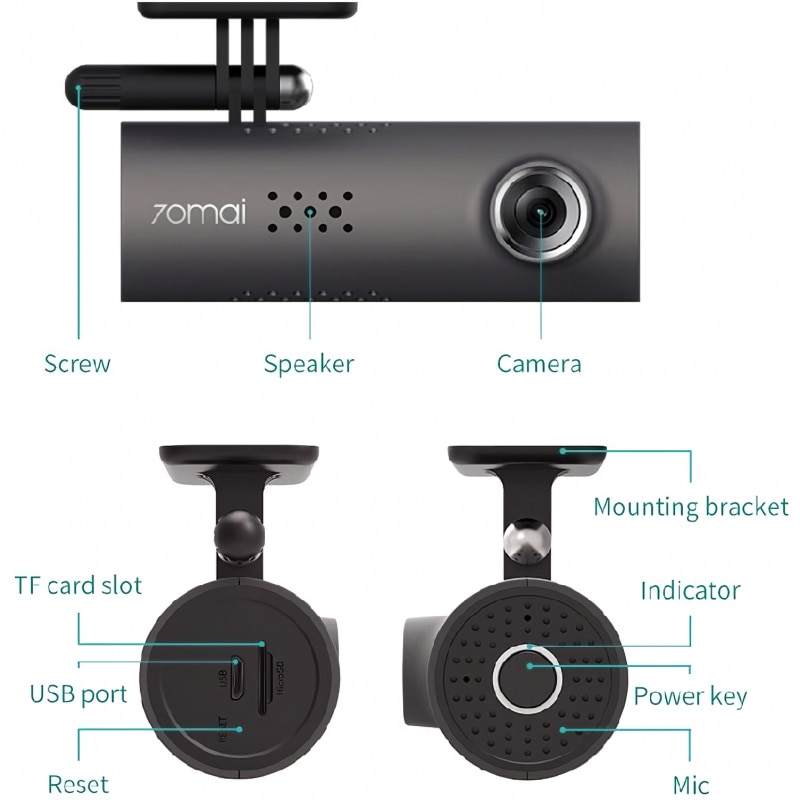 Camera auto frontala 70Mai, MiDrive 1S, 1080P, Wi-Fi, control vocal ...