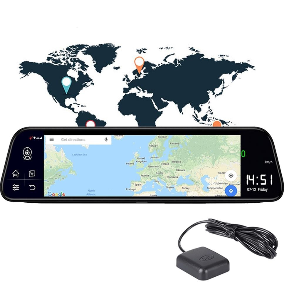 Camera Auto Dubla Tip Oglinda Techstar® Z9 Plus, Android 8.1, 4G si WiFi, 9.66" IPS Touch Full ...