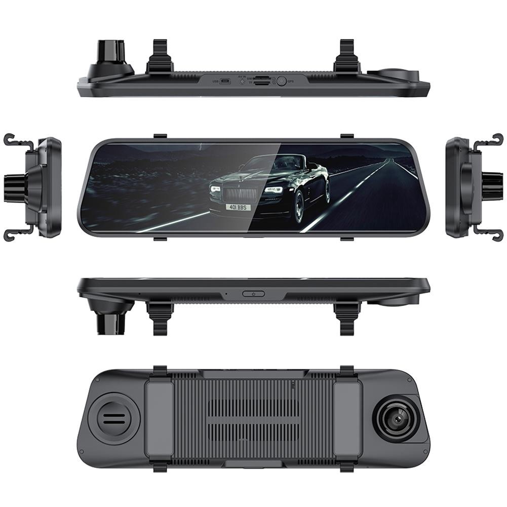 Camera Auto Dubla Tip Oglinda Techstar® Z9 Plus, Android 8.1, 4G si WiFi, 9.66" IPS Touch Full ...